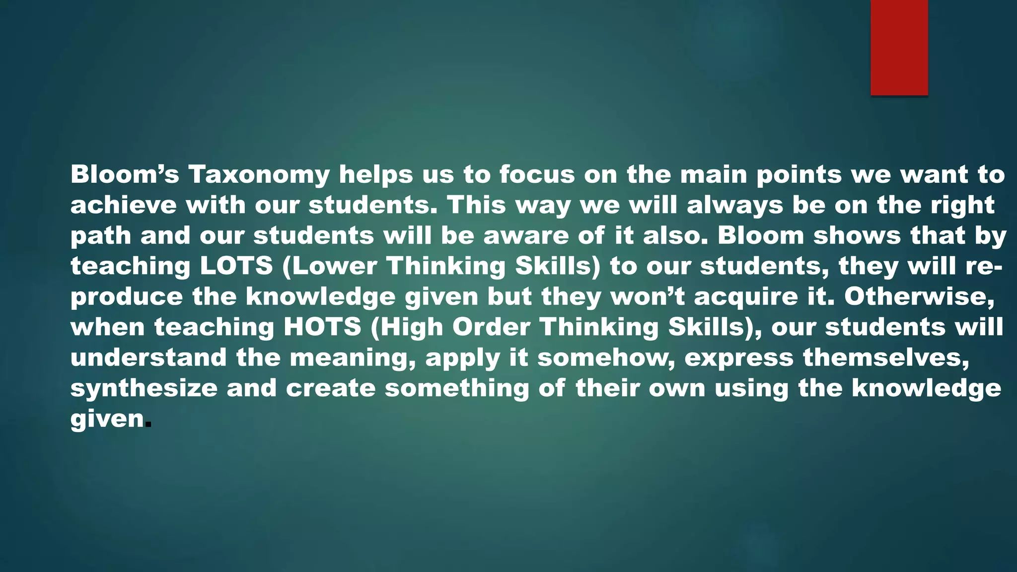Blooms taxonomy.pptx sheena | PPTX | Educational Assessment | Education