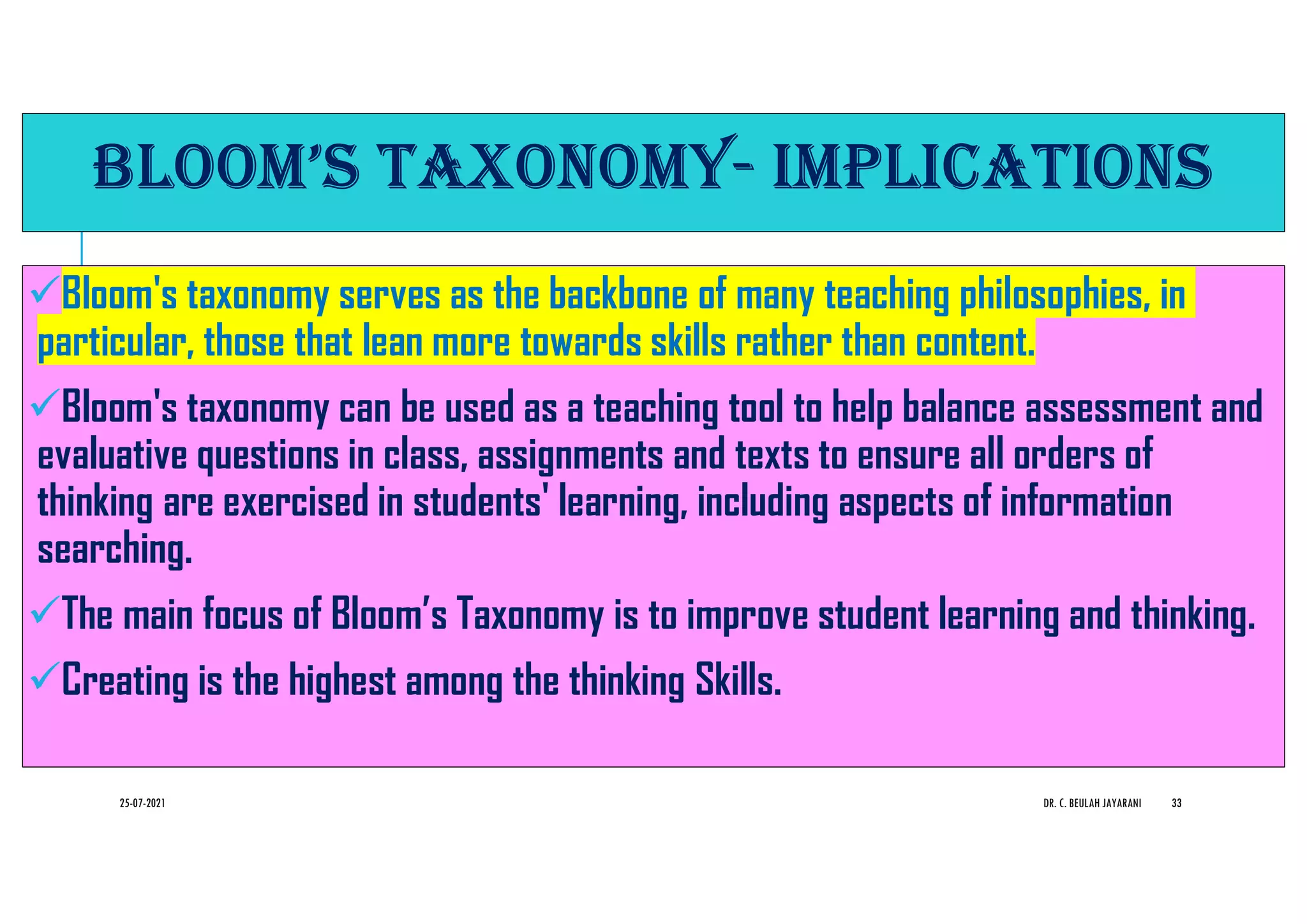 Bloom's taxonomy | PDF