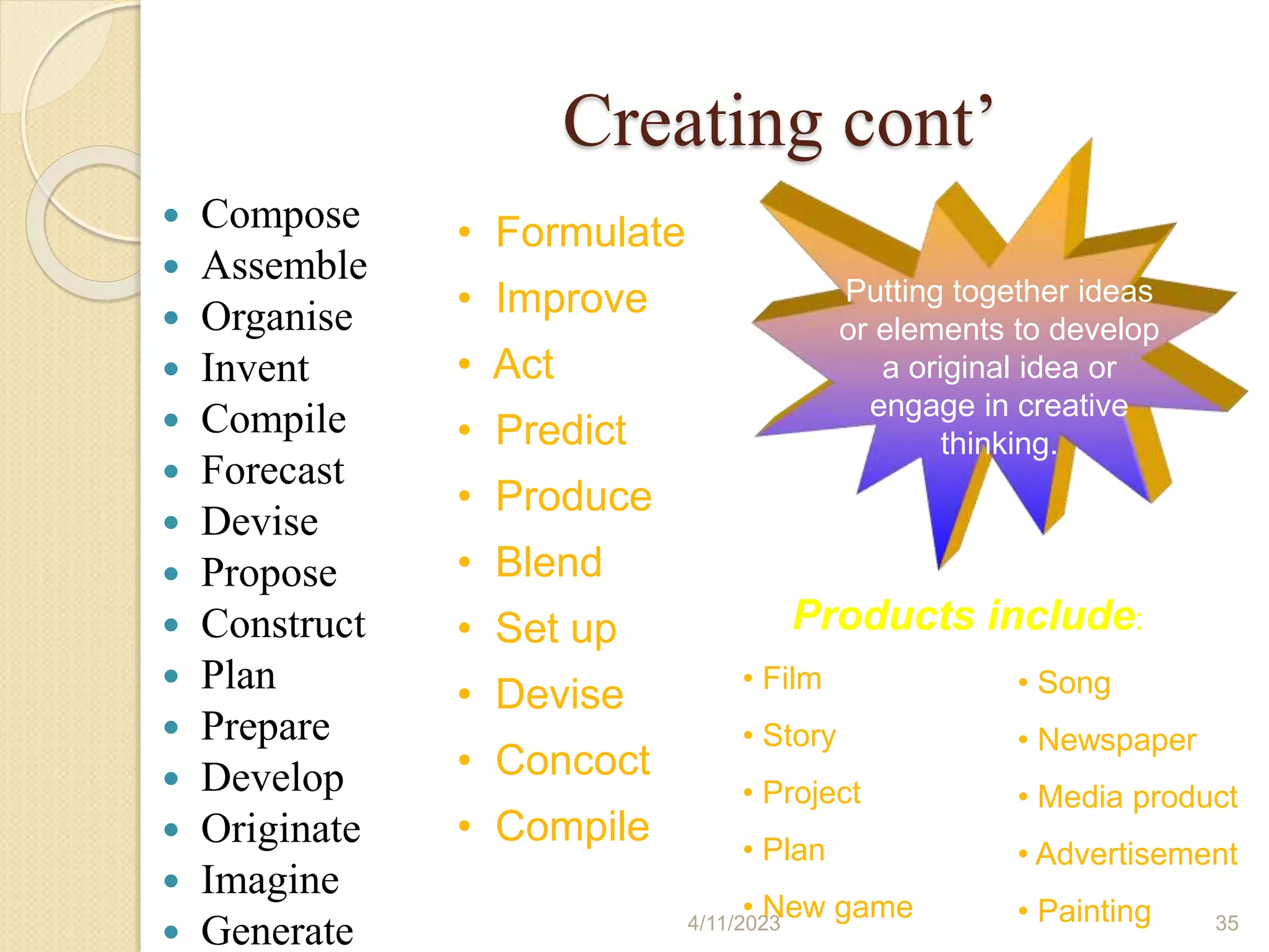 blooms taxonomy | PPT