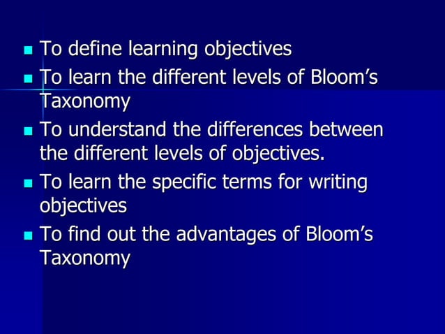 Blooms' Taxonomy for B.Ed TNTEU Notes for I.B.Ed Students | PPTX ...