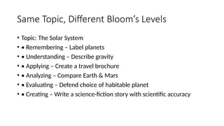 BLOOM’S TAXONOMY, types , pyramid of taxonomy | PPTX