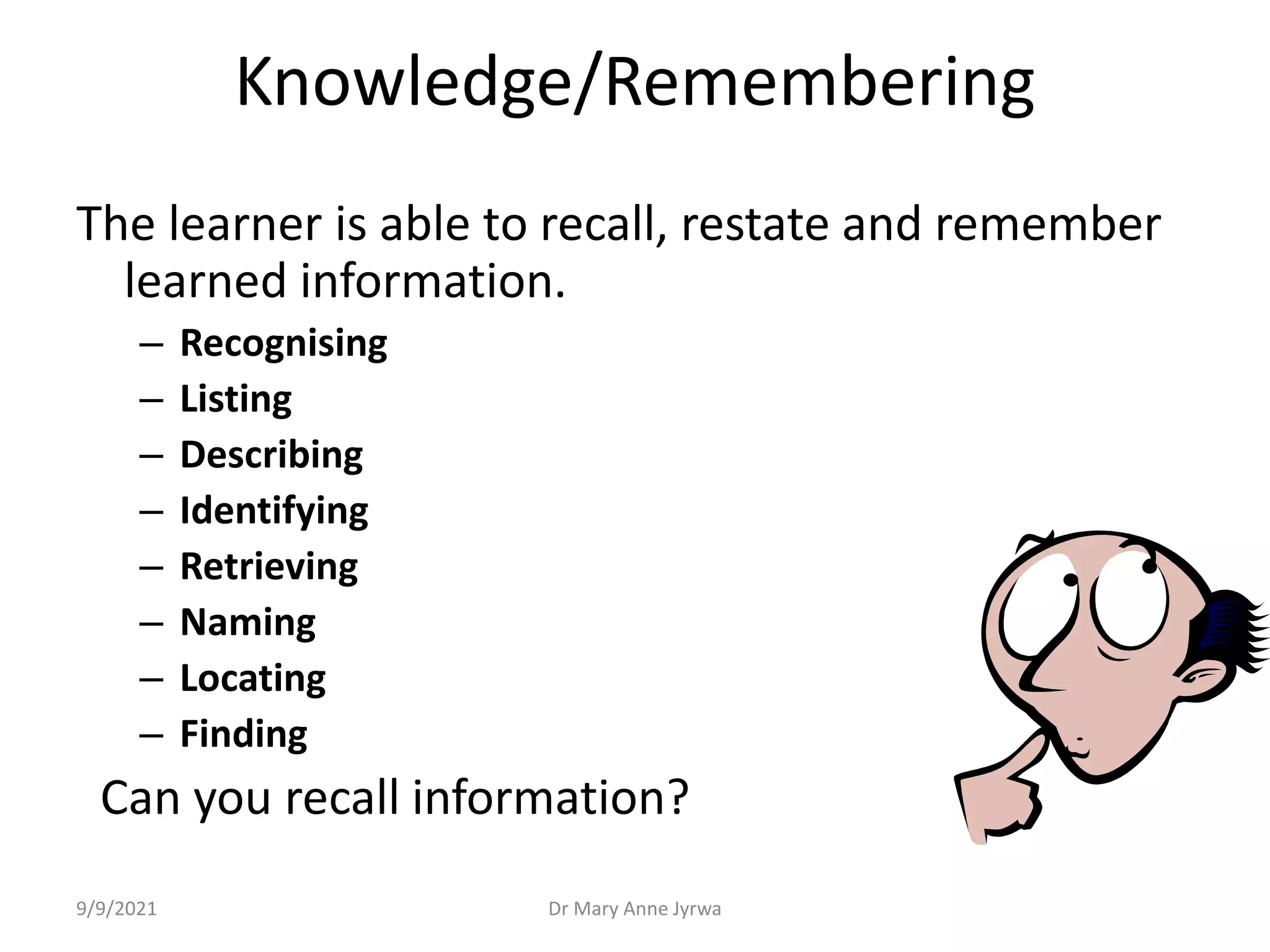 Blooms taxonomy cognitive domain. MAJ ppt | PPT