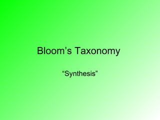 Bloom’S Taxonomy.Ppt 2 | PPT | Free Download