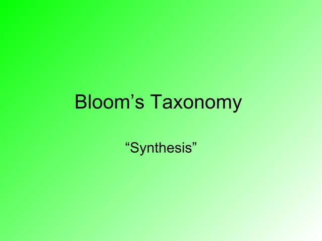 Bloom’S Taxonomy.Ppt 2 | PPT | Free Download