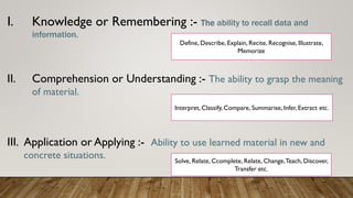 Bloom’s Taxonomy by Arshmah Hussain in detail | PDF
