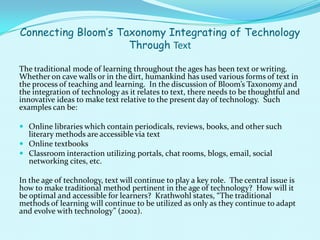 Team D Presents: The Introduction of Bloom's Taxonomy and Technology | PPTX
