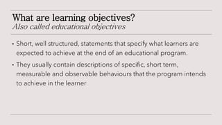 Bloom's taxonomy and leaning objectives jan 2023 handouts.pdf