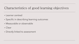 Bloom's taxonomy and leaning objectives jan 2023 handouts.pdf