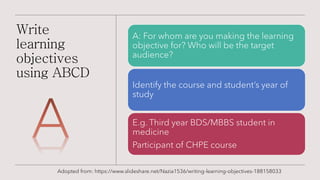Bloom's taxonomy and leaning objectives jan 2023 handouts.pdf