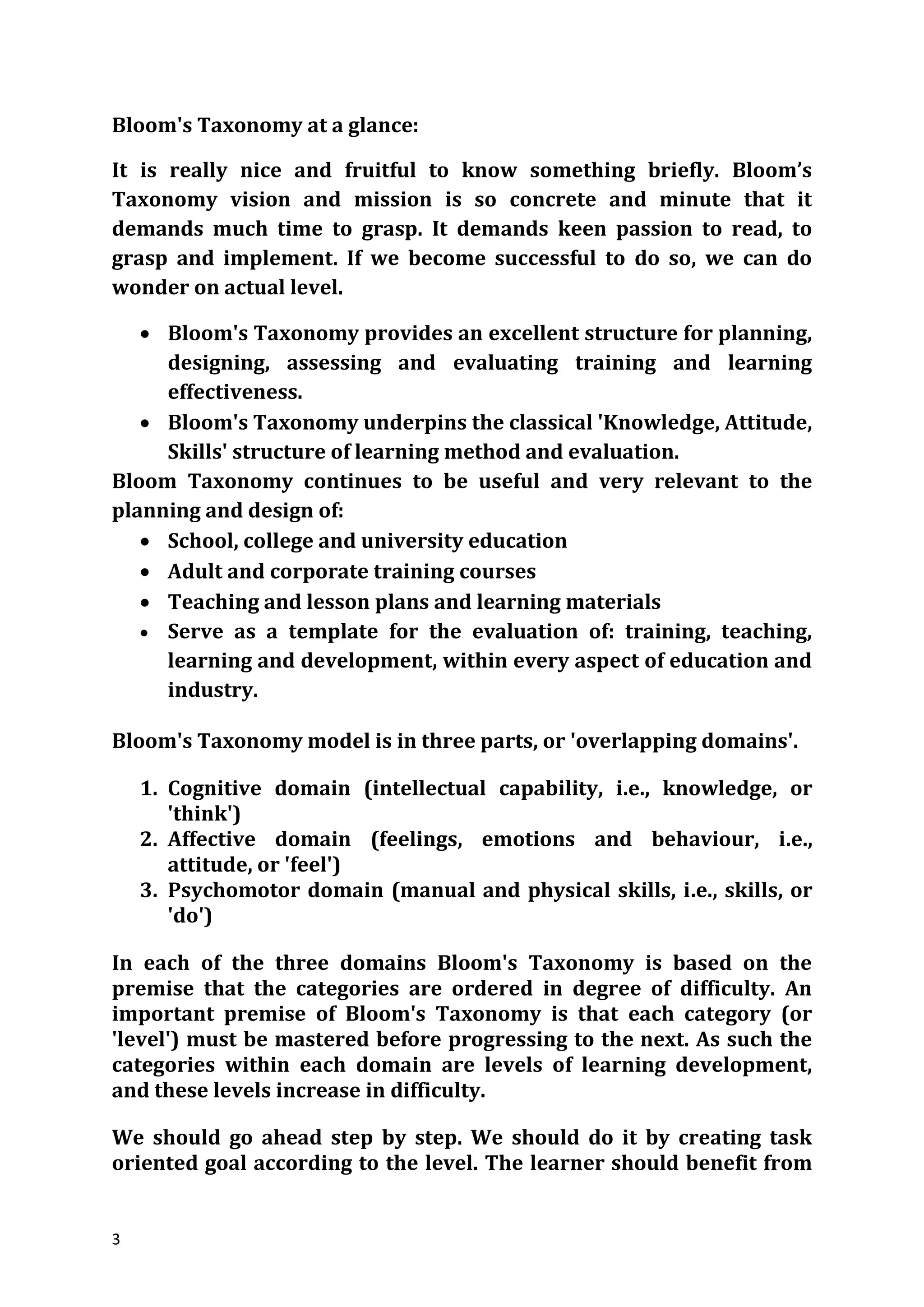 Blooms taxonomy a revolutionary learning approach | PDF