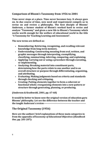 Blooms taxonomy a revolutionary learning approach | PDF | Education