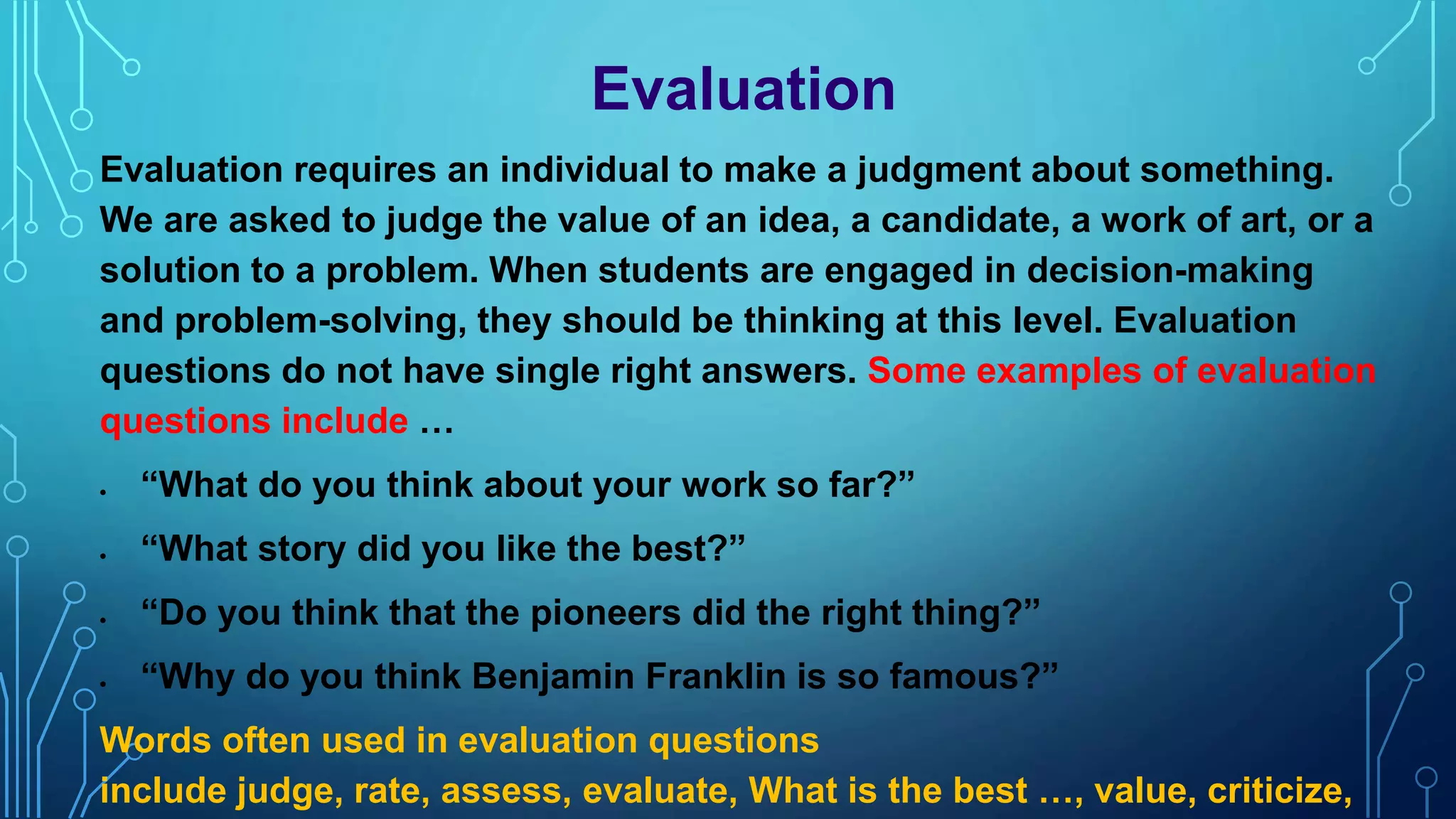 Bloom’s Taxonomy: Assessment | PPTX