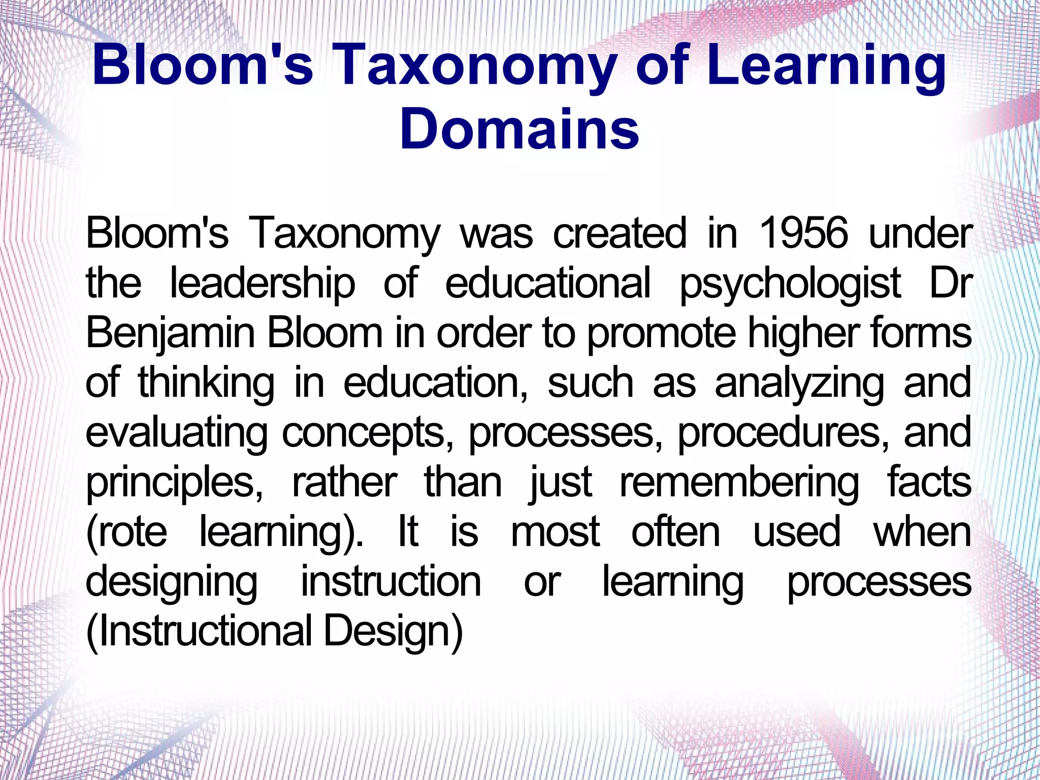 Bloom's taxonomy by gob complete | ODP