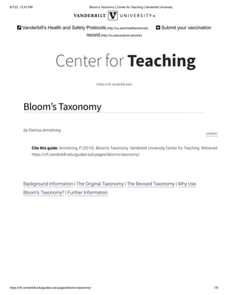 Bloom’s Taxonomy _ Center for Teaching _ Vanderbilt University.pdf ...