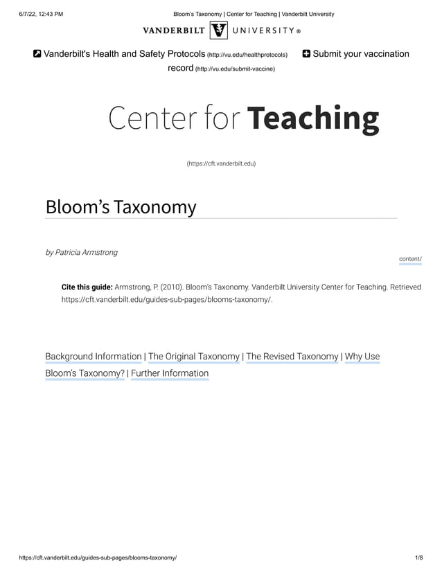 Bloom’s Taxonomy _ Center for Teaching _ Vanderbilt University.pdf ...