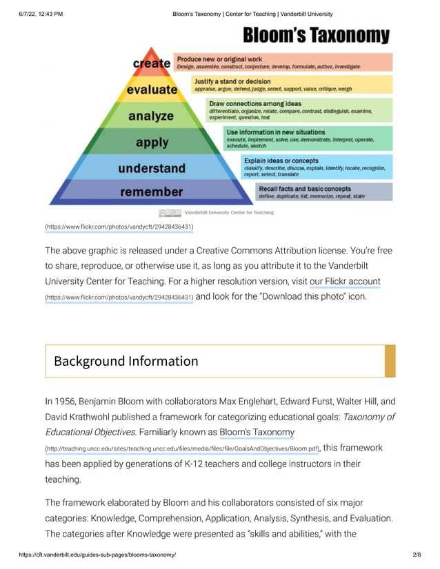 Bloom’s Taxonomy _ Center for Teaching _ Vanderbilt University.pdf | Educational Assessment ...
