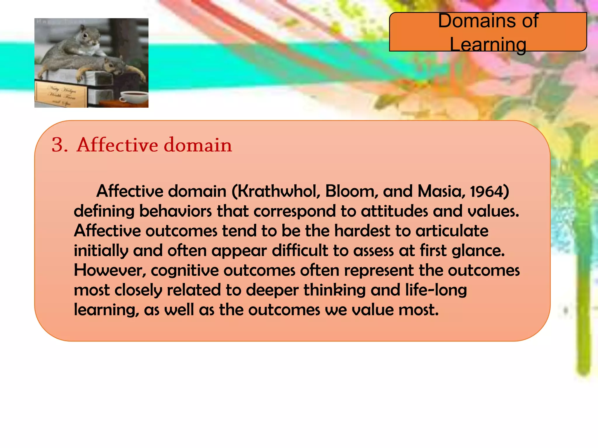 Bloom’s taxonomy, cognitive, psychomotor, and Affective | PPTX