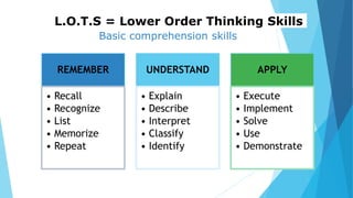 Bloom's taxonomy_LOTS_HOTS - G1.pdf jjjjjjj | PDF | Education