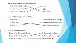 Bloom's taxonomy_LOTS_HOTS - G1.pdf jjjjjjj | PDF | Education