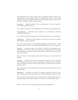 Blooms taxonomy mathematics | PDF