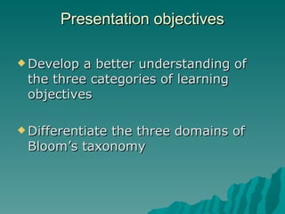 Bloom's taxonomy ppp2011 | PPT