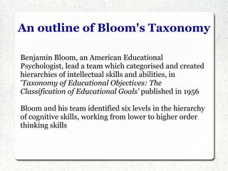Bloom's Taxonomy | PDF