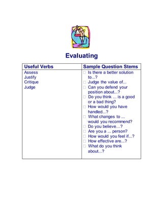 Bloom's Taxonomy Question | DOCX