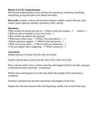 Blooms taxonomy questions | PDF