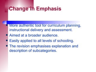 Bloom's taxonomy revised | PPT