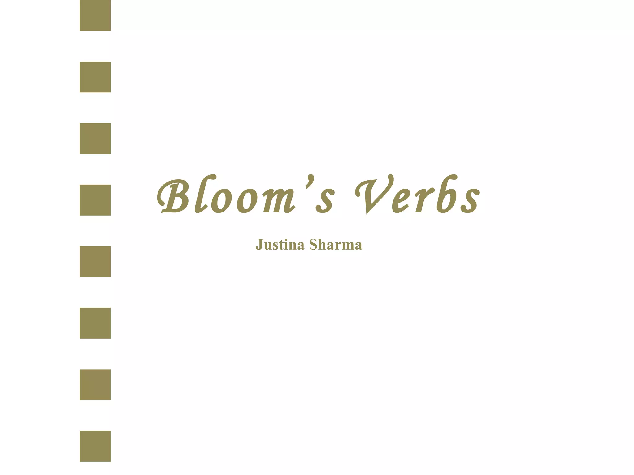 Blooms Verbs | PPT