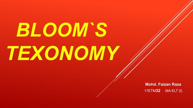 Bloom's texonomy | PPTX