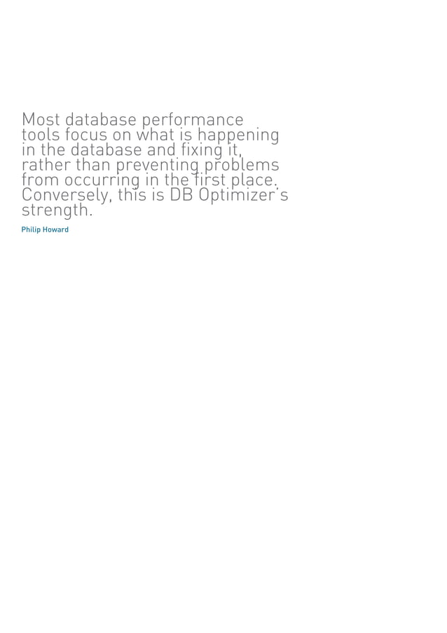 Preventing Database Perfomance Issues | DB Optimizer | PDF
