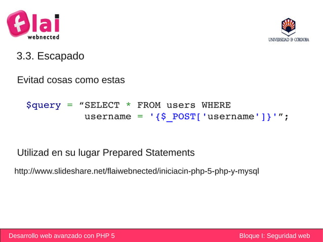 PHP Avanzado: Seguridad Web