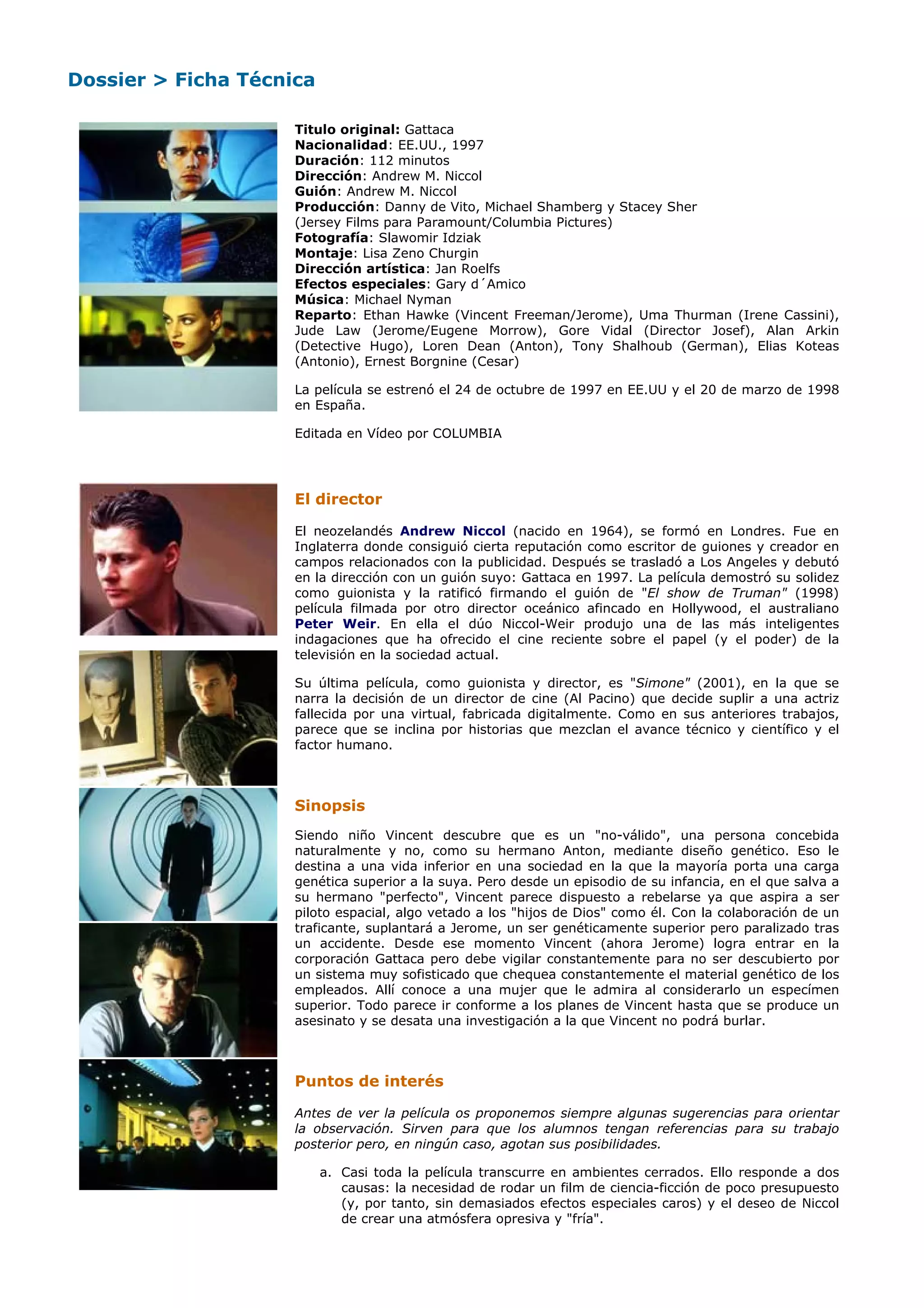 CINE Y CIENCIA. GATTACA | PDF | Science Fiction | Genres
