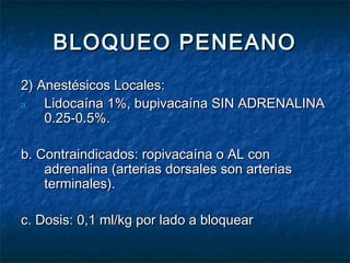 Bloqueo peneano y espinal en pediatria | PPT