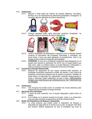 Bloqueo y etiquetado de energia (loto) | PDF