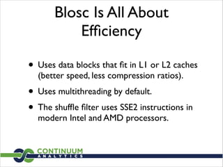 Blosc Talk by Francesc Alted from PyData London 2014 | PDF