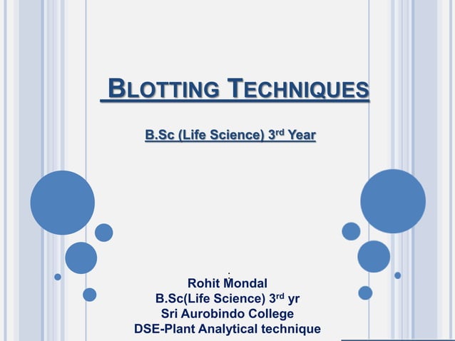 Blotting technique including Southern , Northern and Western blotting | PPTX | Chemistry | Science