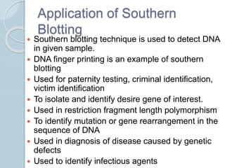 Blotting technique including Southern , Northern and Western blotting ...