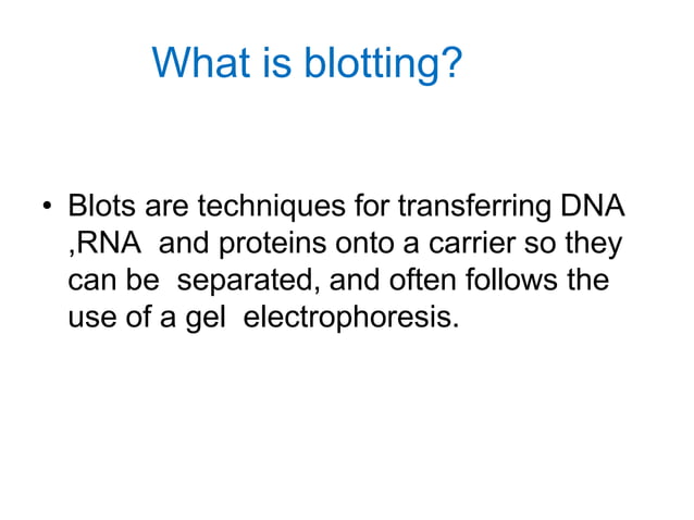 blottingtechniques.pptx different types of blotting technique | PPT