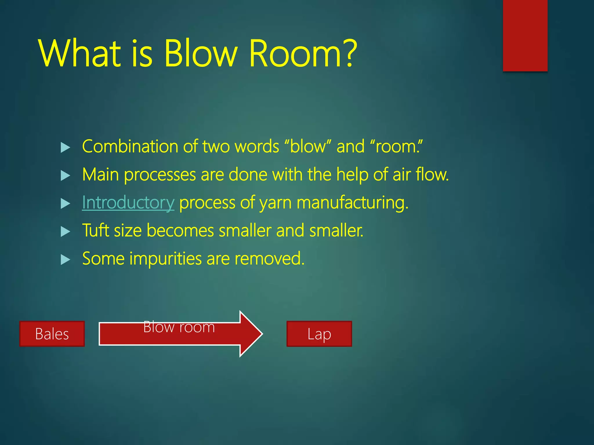 Blowroom process in spinning | PPTX