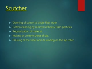 Blowroom process in spinning | PPTX