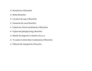 BRONCHITIS in medical surgical nursing lesson plan | PDF