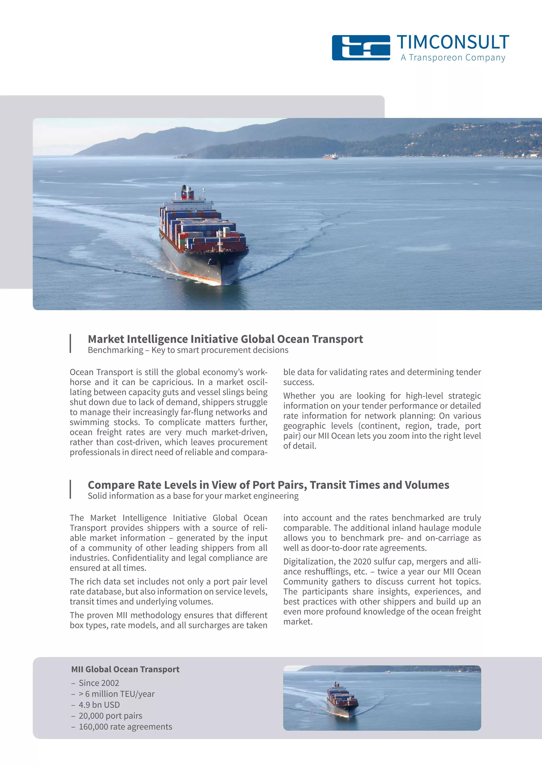 TIM Consult_Market Intelligence Initiative Global Ocean Transport | PDF