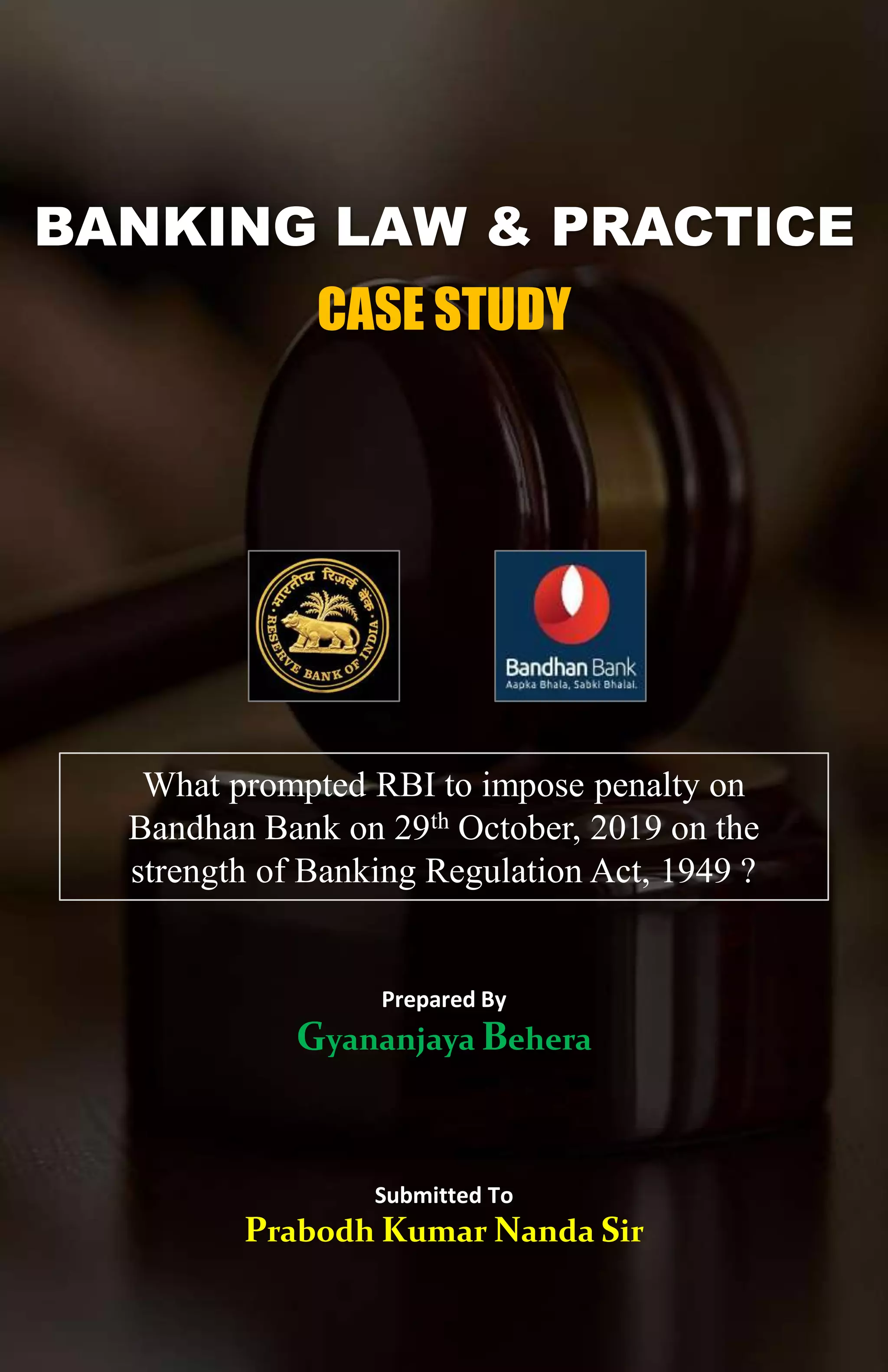 What Prompted RBI to Ipose penalty on Bandhan Bank? | PDF