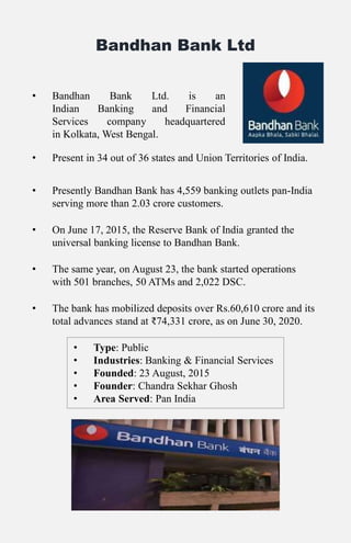 What Prompted RBI to Ipose penalty on Bandhan Bank? | PDF