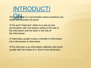 A powerpoint presentation on Interview | PPTX | Resume Writing and ...