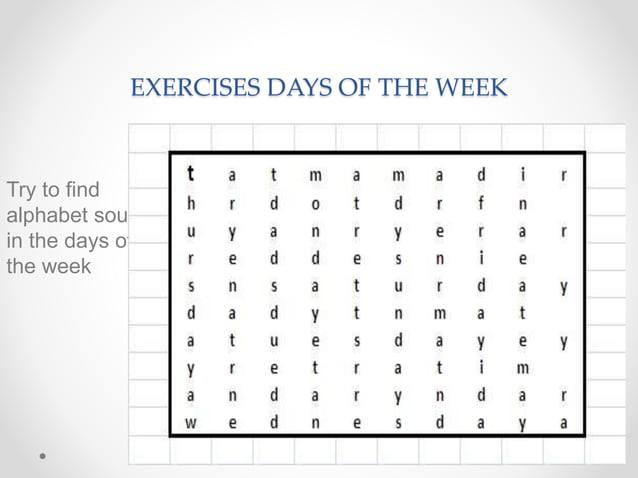 Days of the week and months of the year | PPTX
