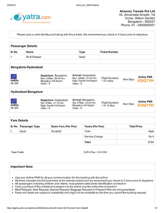 Blr hyd-blr rakesh | PDF