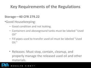 Used Oil: Understanding the Regulations and Strategies for Staying in ...